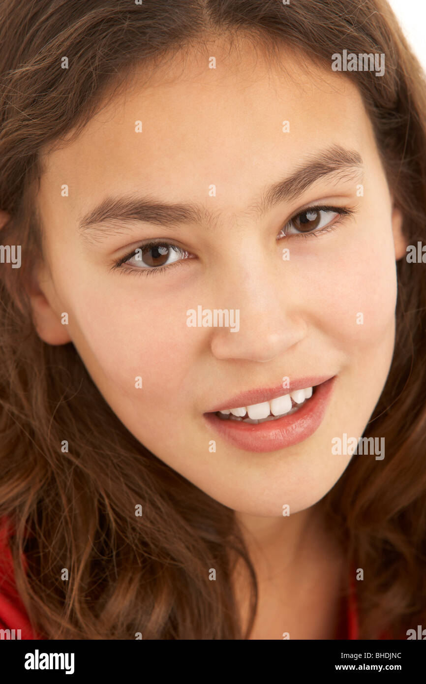 Studio Portrait Of Young Girl Stock Photo - Alamy