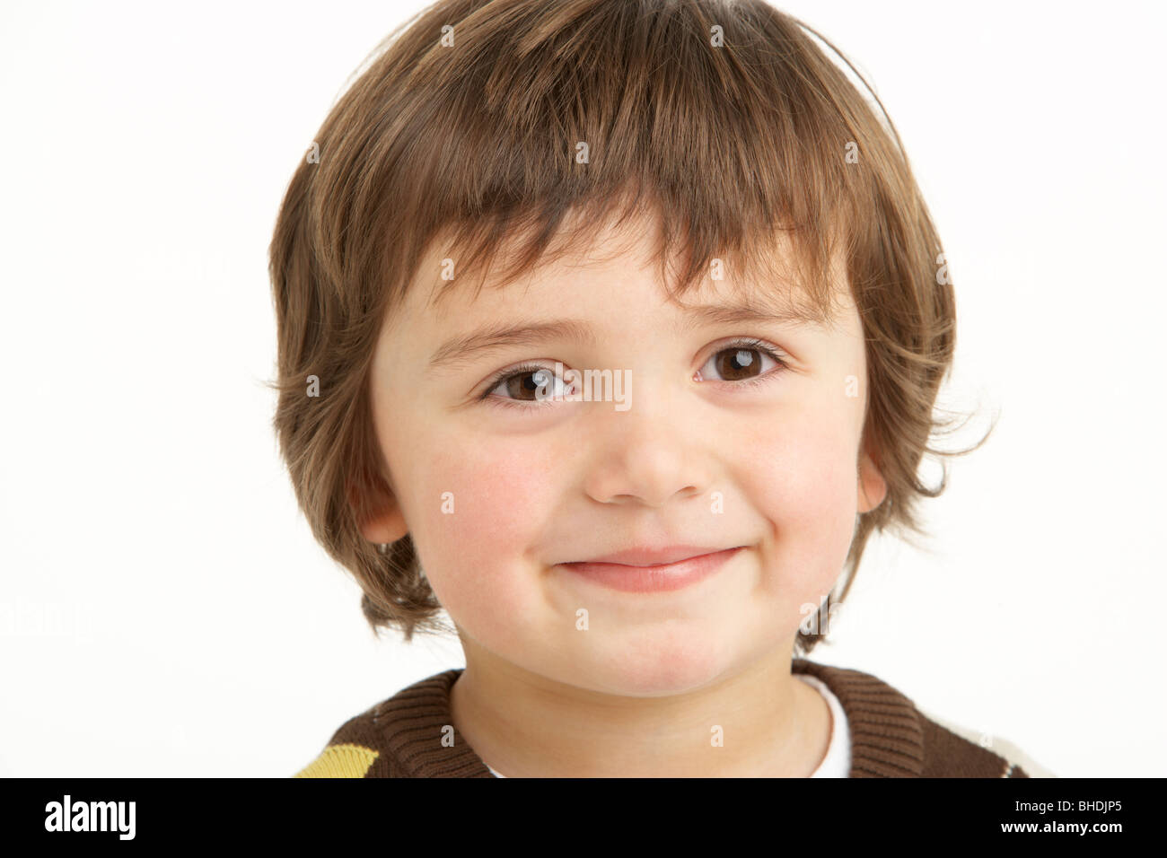Studio Portrait Of Young Boy Stock Photo - Alamy