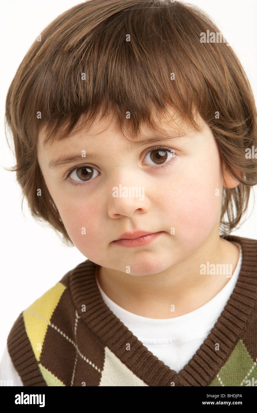 Studio Portrait Of Young Boy Stock Photo - Alamy