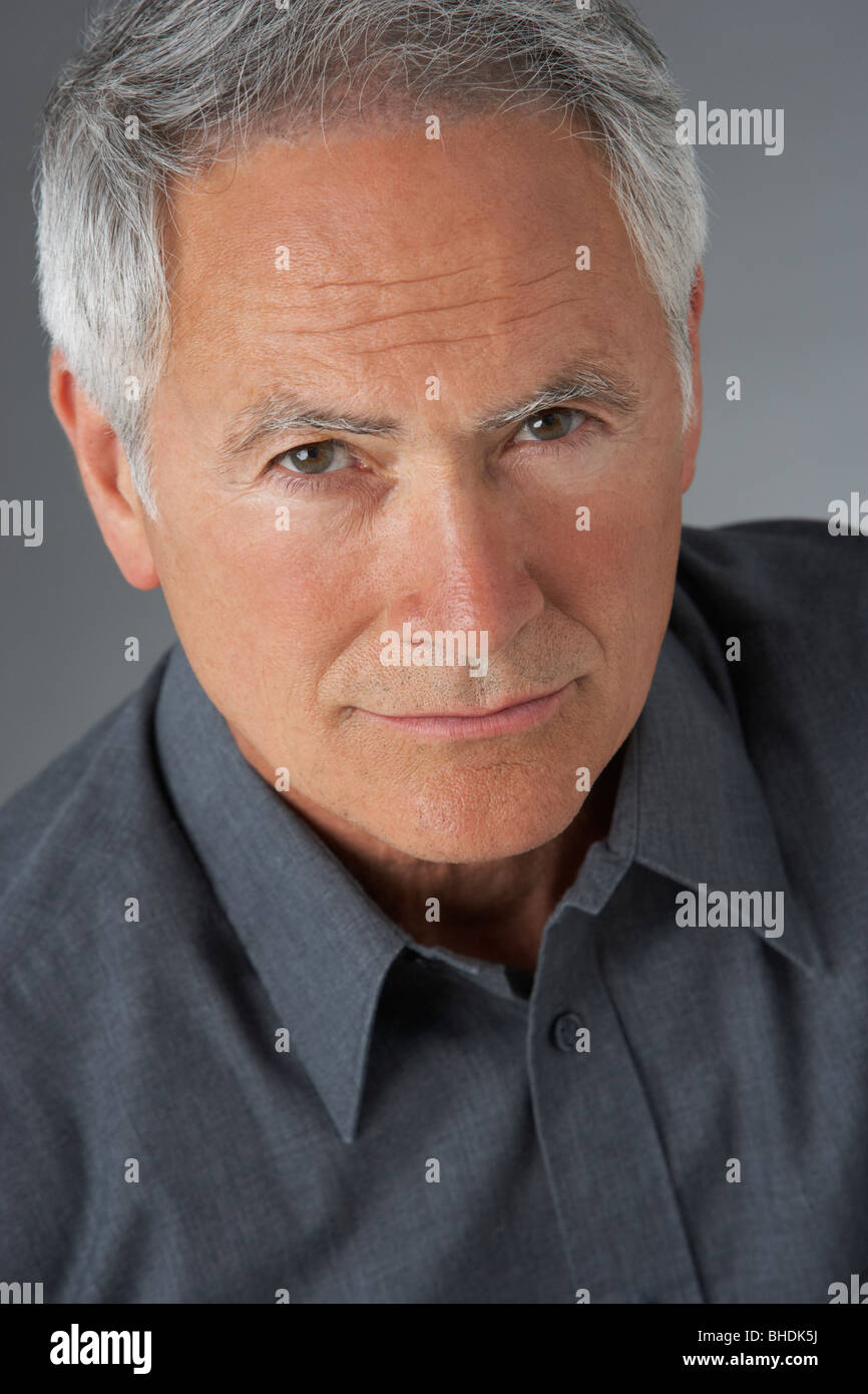 Studio Portrait Of Senior Man Stock Photo - Alamy
