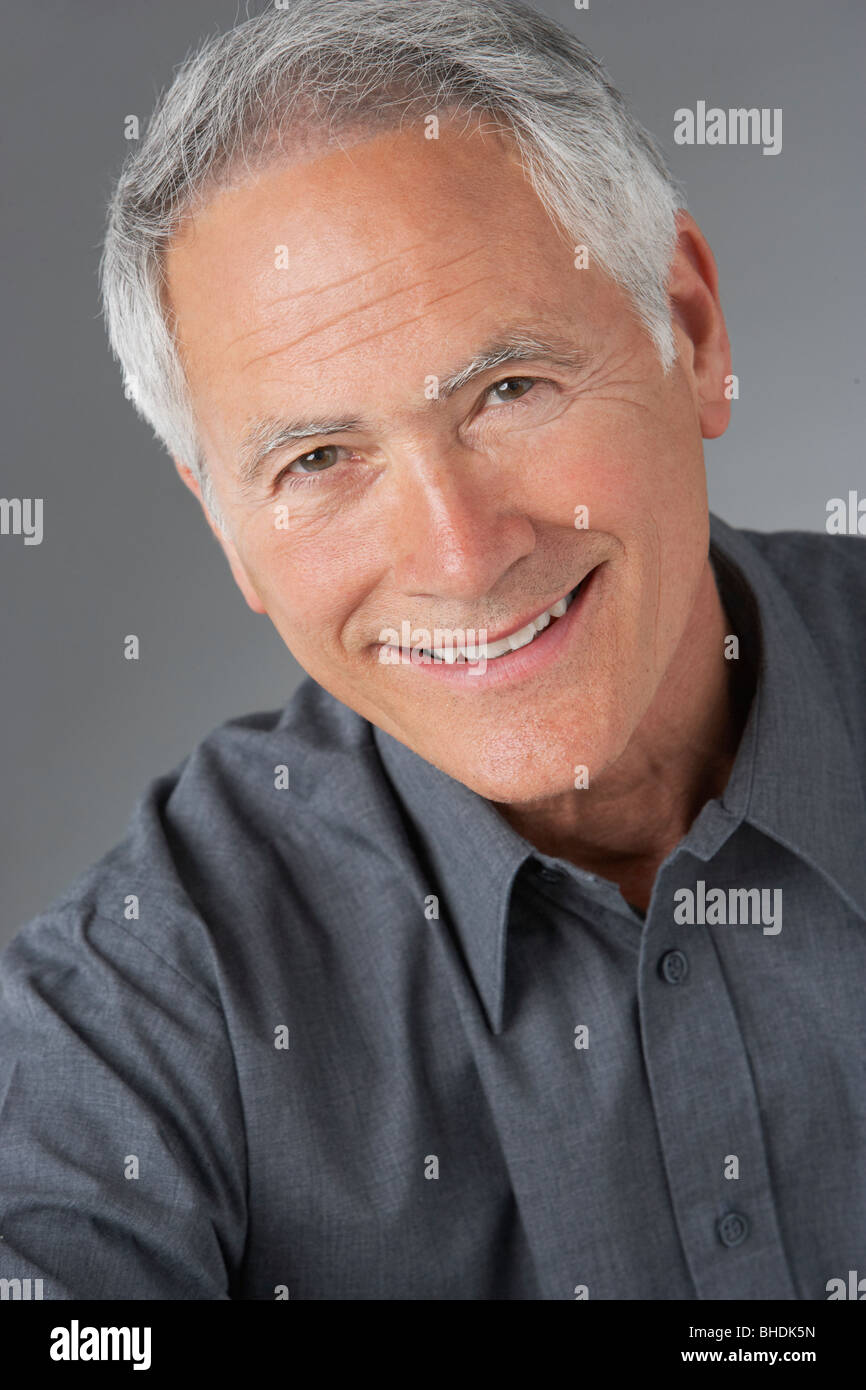 Studio Portrait Of Senior Man Stock Photo - Alamy