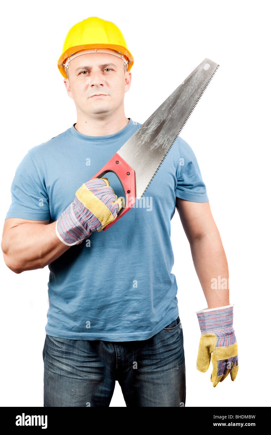 Muscular construction worker hi-res stock photography and images - Alamy