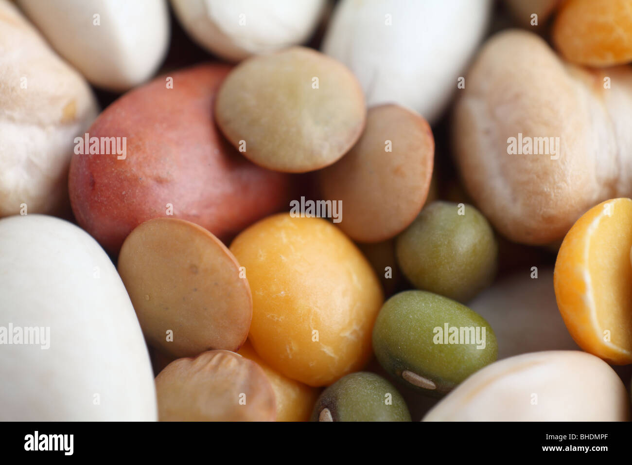 Extreme macro of an assortment of different dried pulses Stock Photo ...