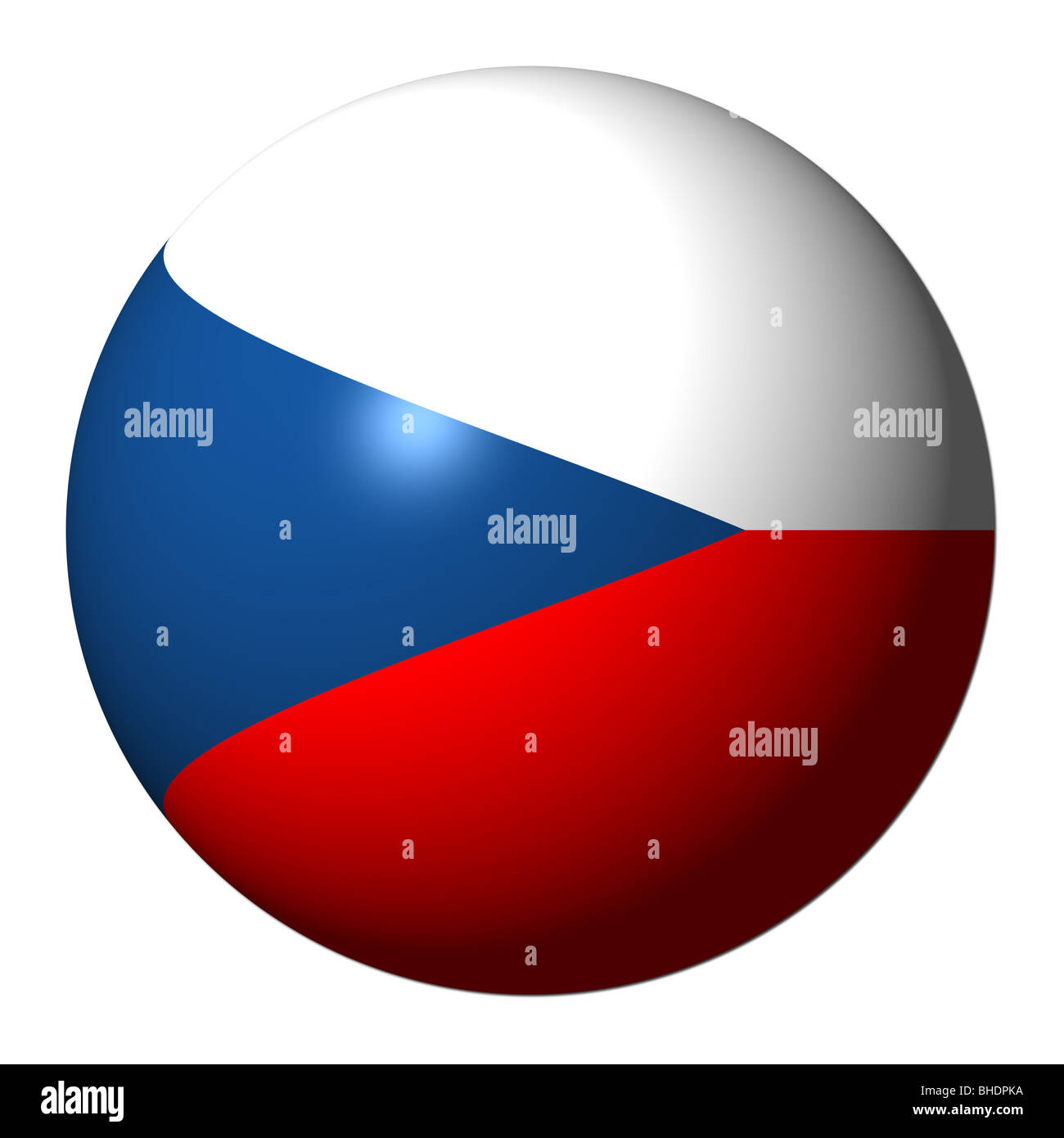 Czech flag sphere isolated on white illustration Stock Photo - Alamy