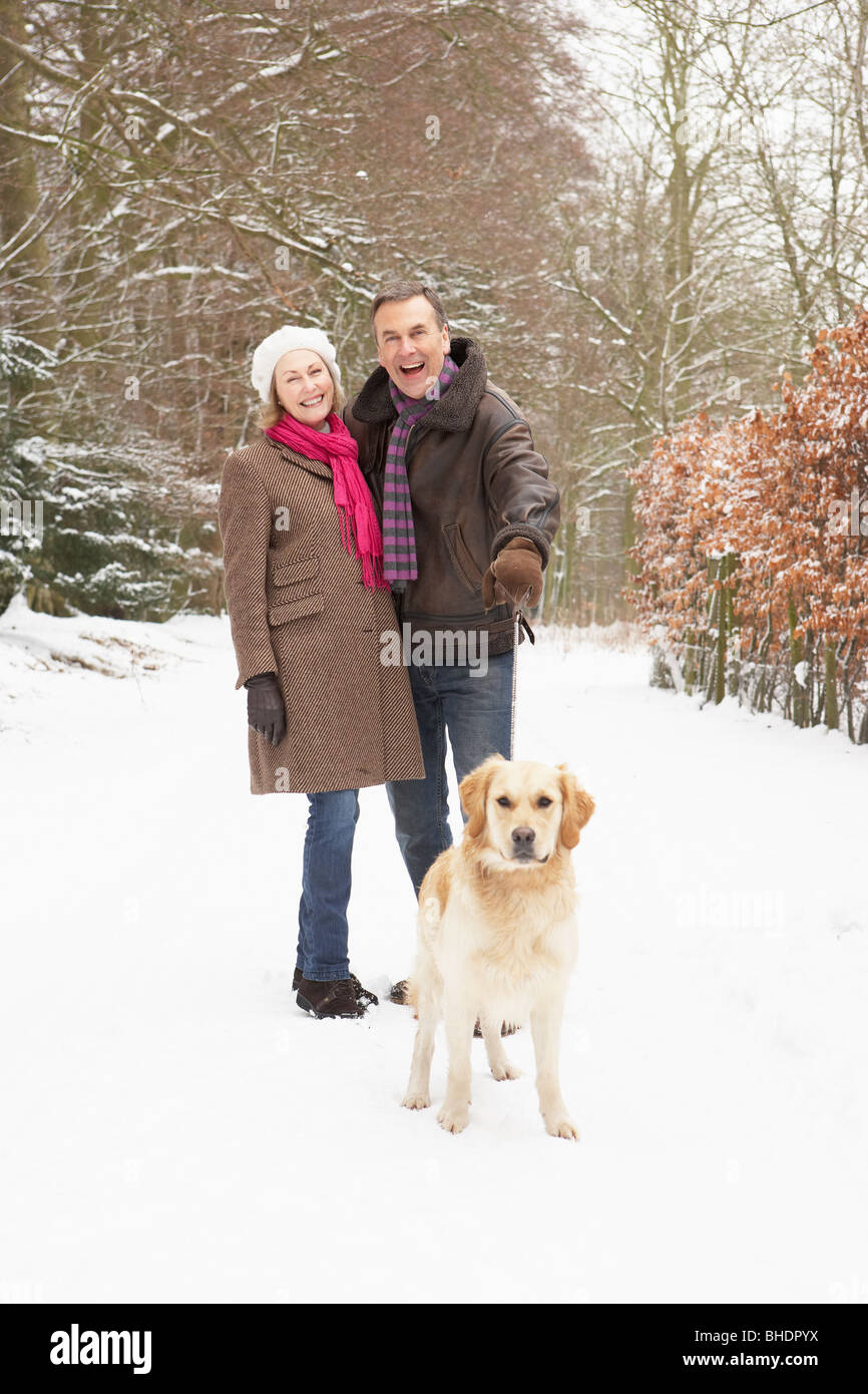 Older couple walking with dog hi-res stock photography and images - Alamy