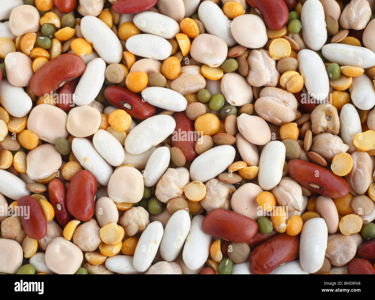 A view of mixed pulses from above, focused all across the frame Stock ...