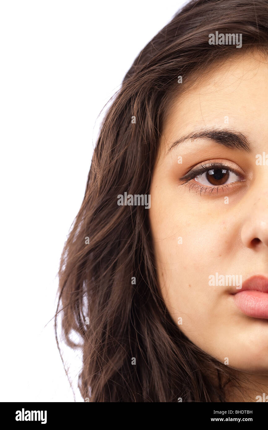 Half face woman Stock Photo - Alamy