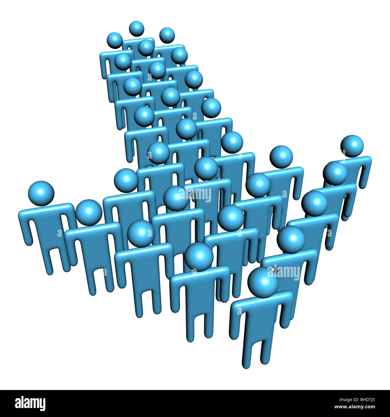 group of abstract people in shape of arrow illustration Stock Photo - Alamy
