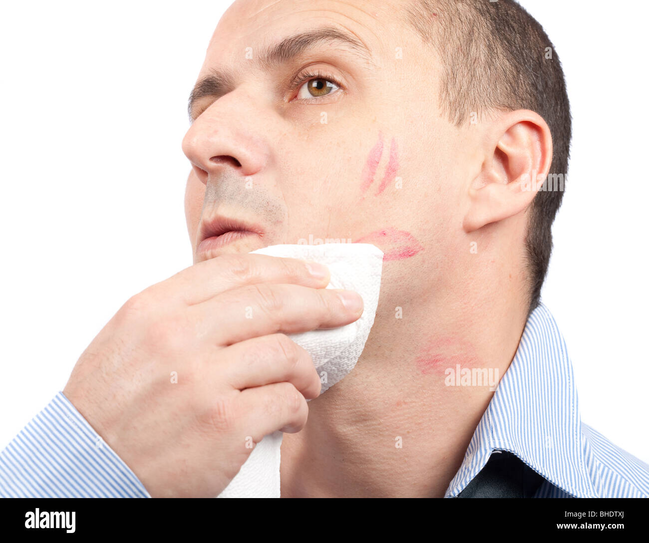 Man wiping face napkin hi-res stock photography and images - Alamy