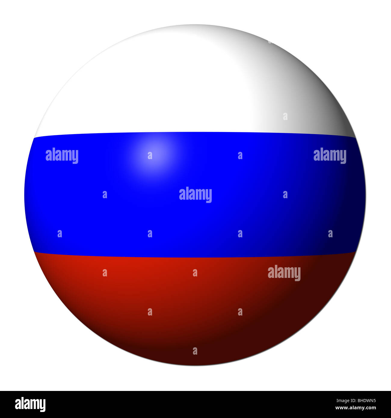 Russian flag sphere isolated on white illustration Stock Photo - Alamy