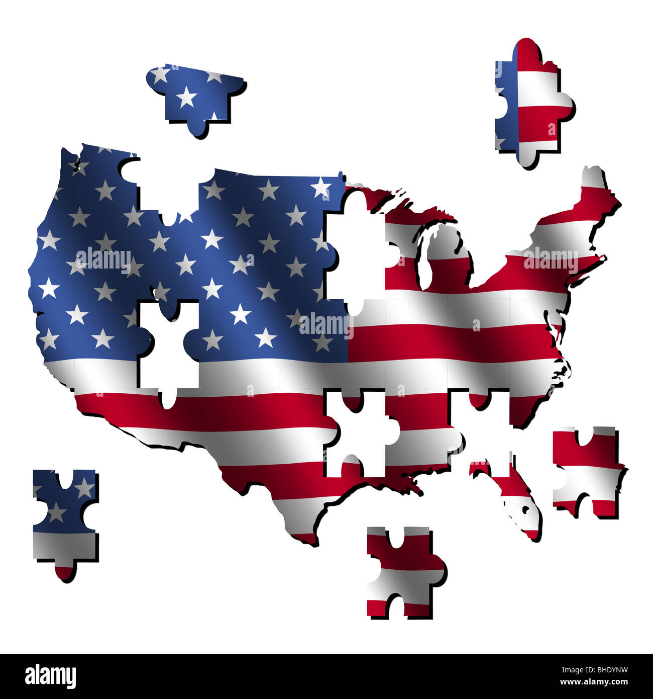 American flag jigsaw puzzle Cut Out Stock Images & Pictures - Alamy