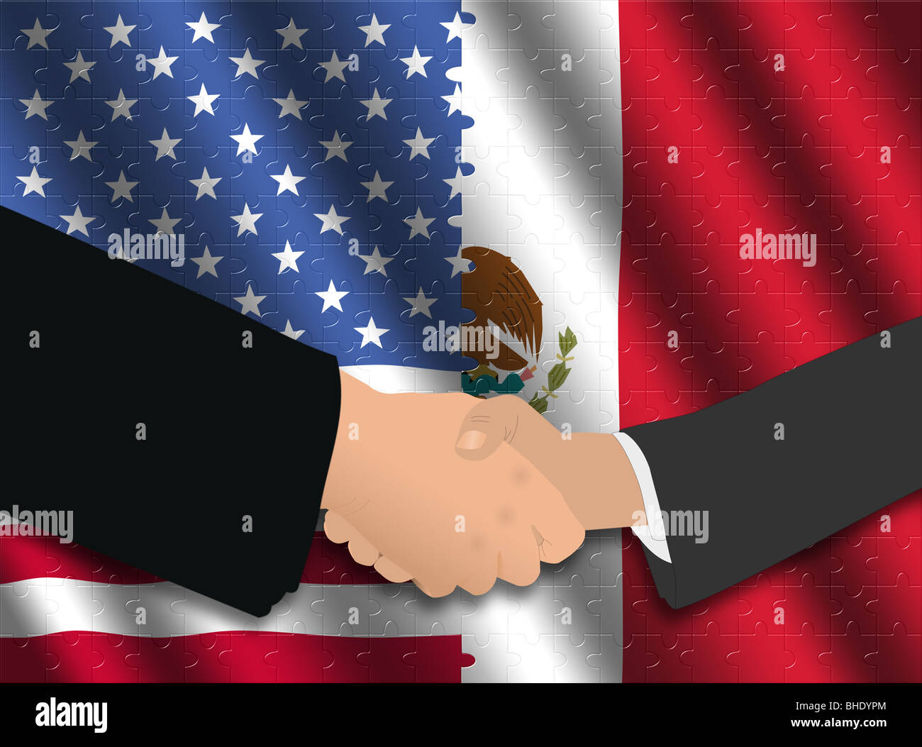 Mexico flag handshake hi-res stock photography and images - Alamy