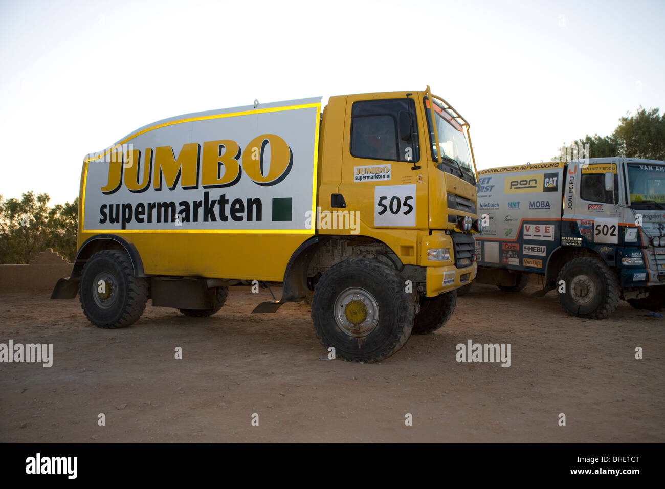 Desert racing truck at the Yasmina Hotel training for the Dakar Rally ...