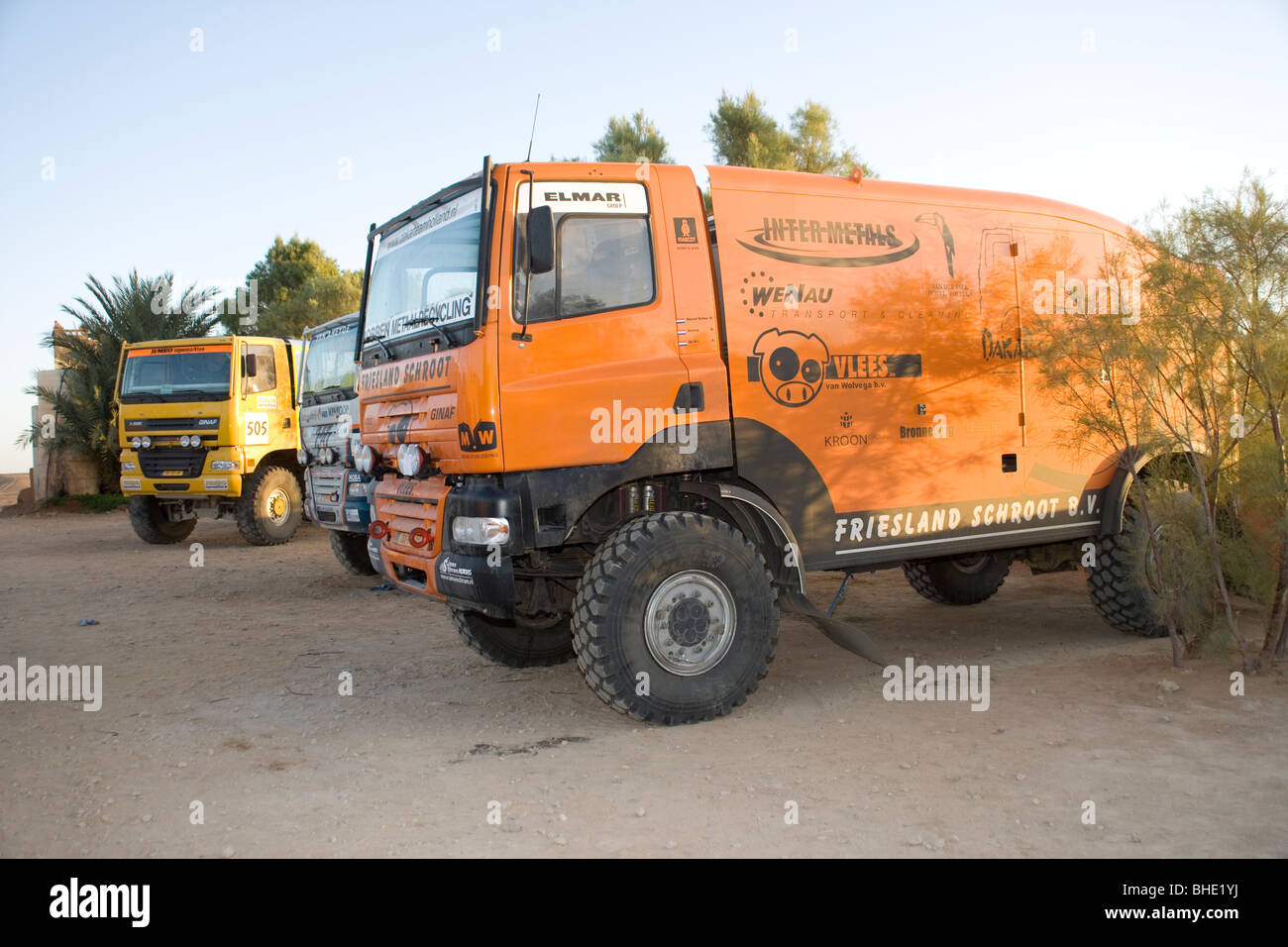 Desert racing truck at the Yasmina Hotel training for the Dakar Rally ...