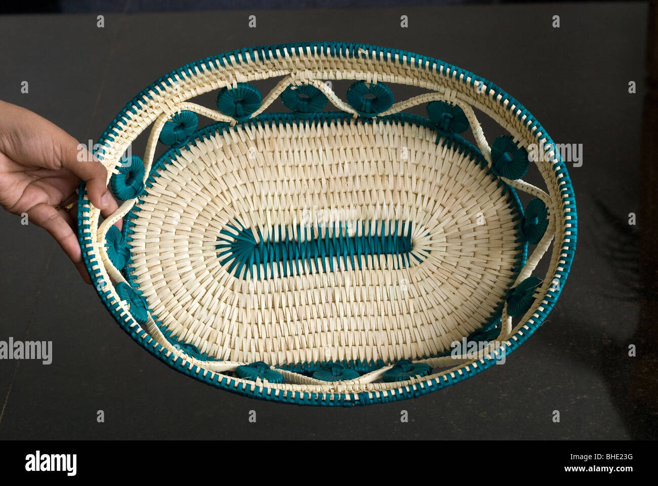 Palm leaf handicraft thing famous in Manappad near Tiruchendur ; Tamil ...
