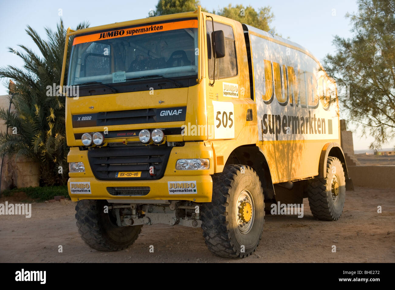 Desert racing truck at the Yasmina Hotel training for the Dakar Rally ...