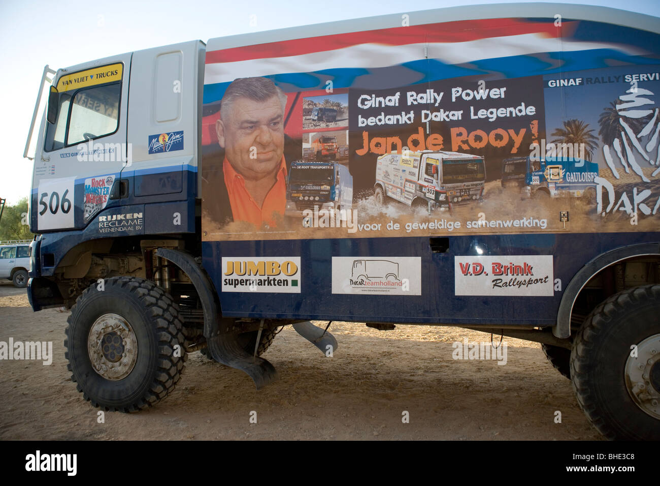 Desert racing truck at the Yasmina Hotel training for the Dakar Rally ...