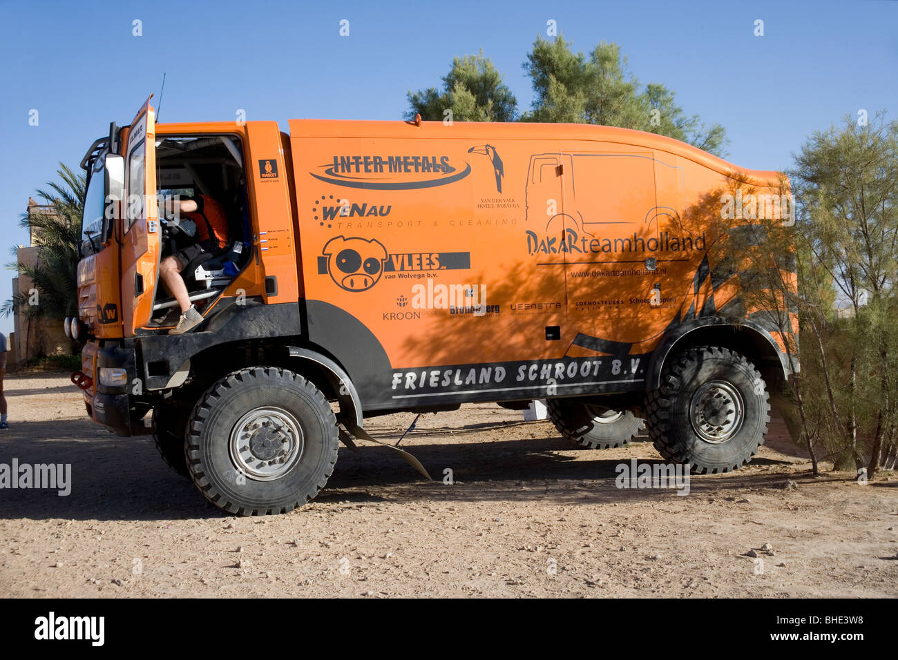 Desert racing truck at the Yasmina Hotel training for the Dakar Rally ...