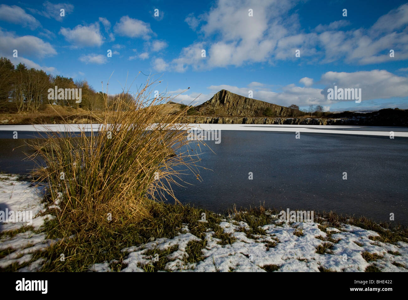Hadrians wall Northumberland UK. Cawfields quarry Stock Photo - Alamy