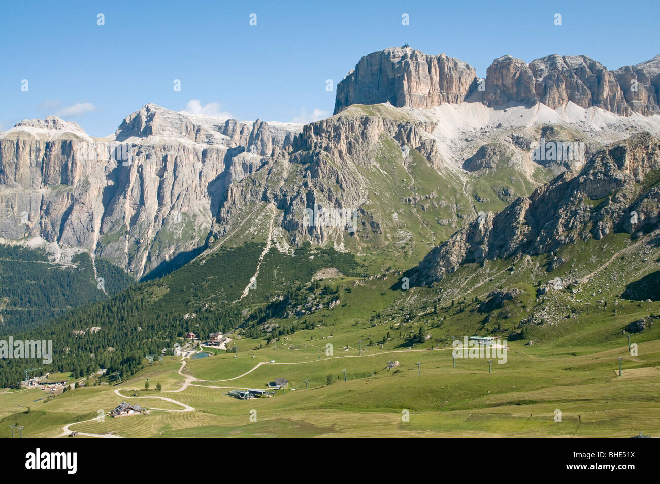 gruppo sella, passo pordoi, val di fassa, dolomites, trentino, italy ...