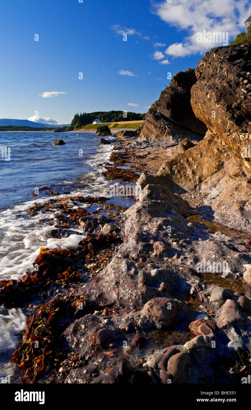 Beach at North Ledaig near Oban Argyll in Scotland showing Ardmucknish ...