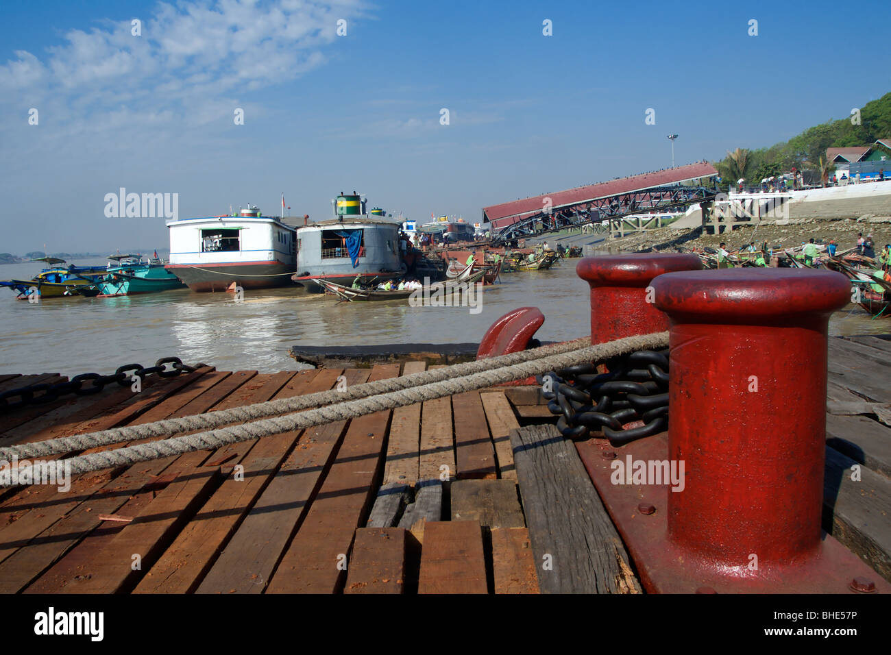 Rangoon – Yangon riverbank dock, Burma – Myanmar Stock Photo - Alamy