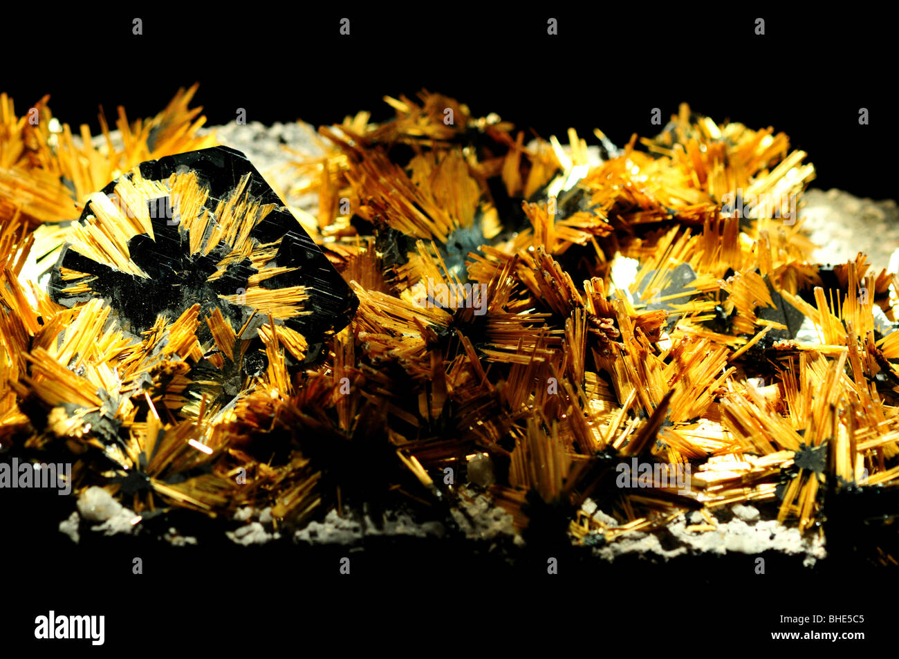 Rutile (TiO2) crystals and hematite Stock Photo - Alamy