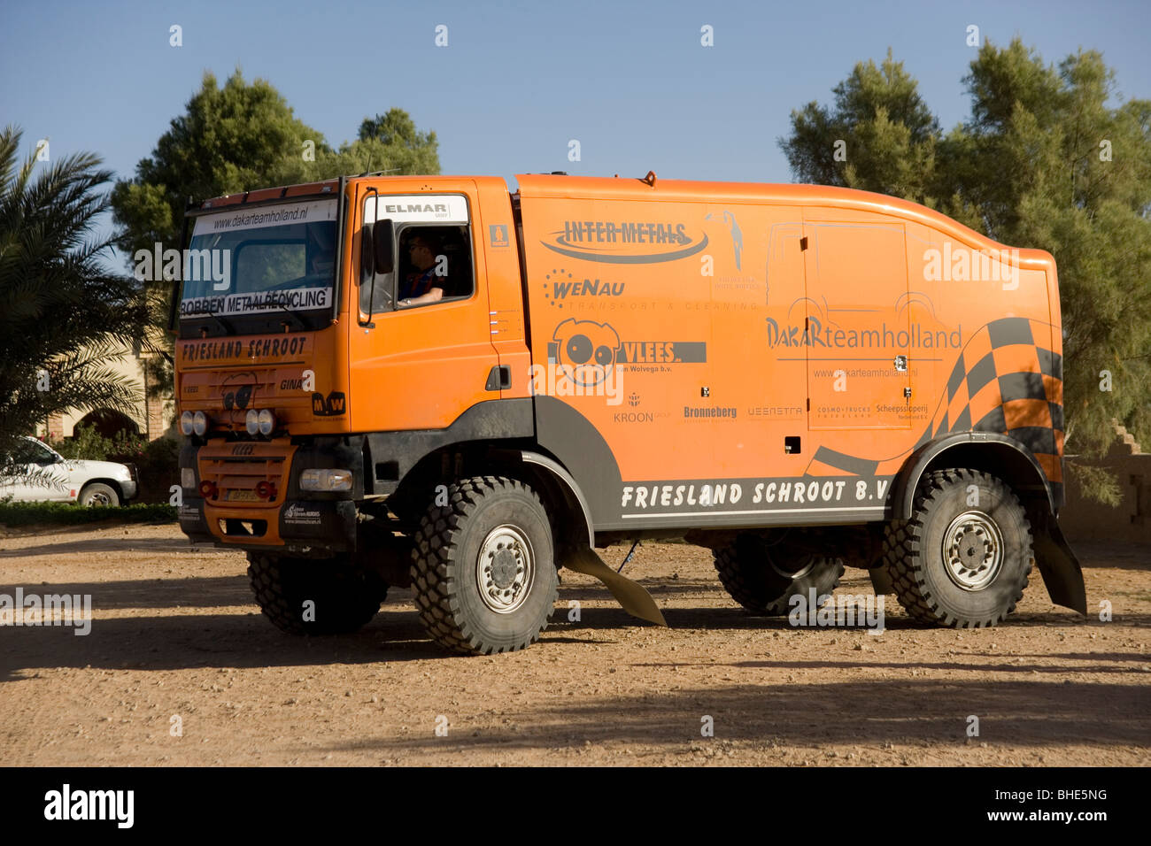 Desert racing truck at the Yasmina Hotel training for the Dakar Rally ...