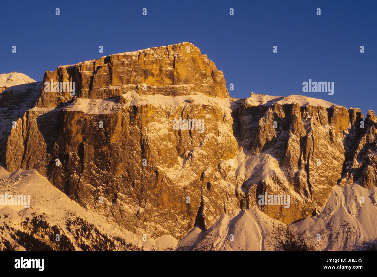 gruppo sella, sasso pordoi seen from passo sella, val di fassa ...