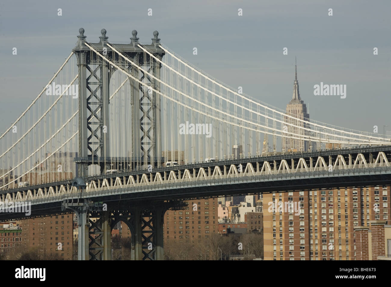 Empire state building and the manhattan bridge hi-res stock photography ...
