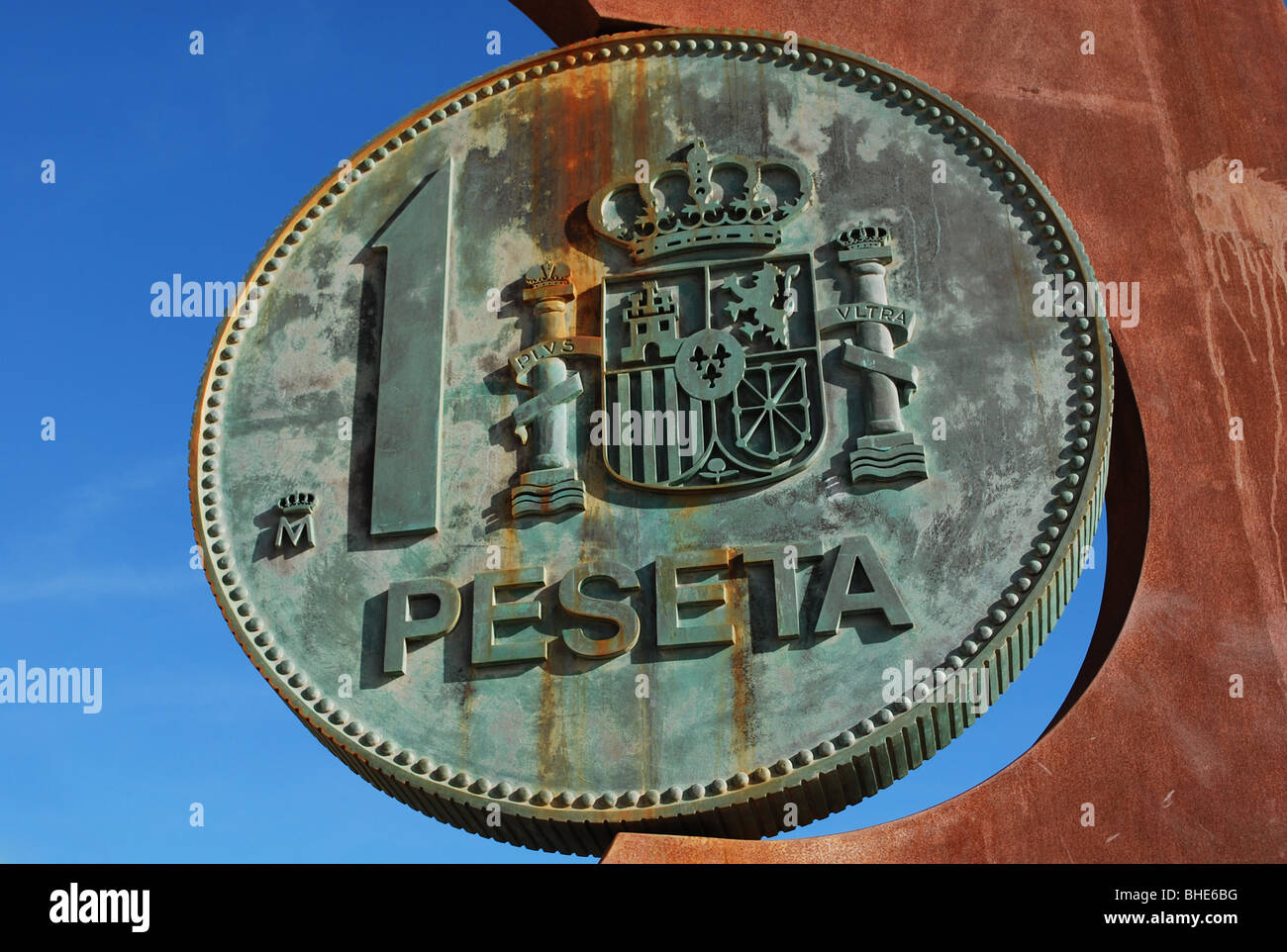 1 Peseta Coin Stock Photo - Alamy