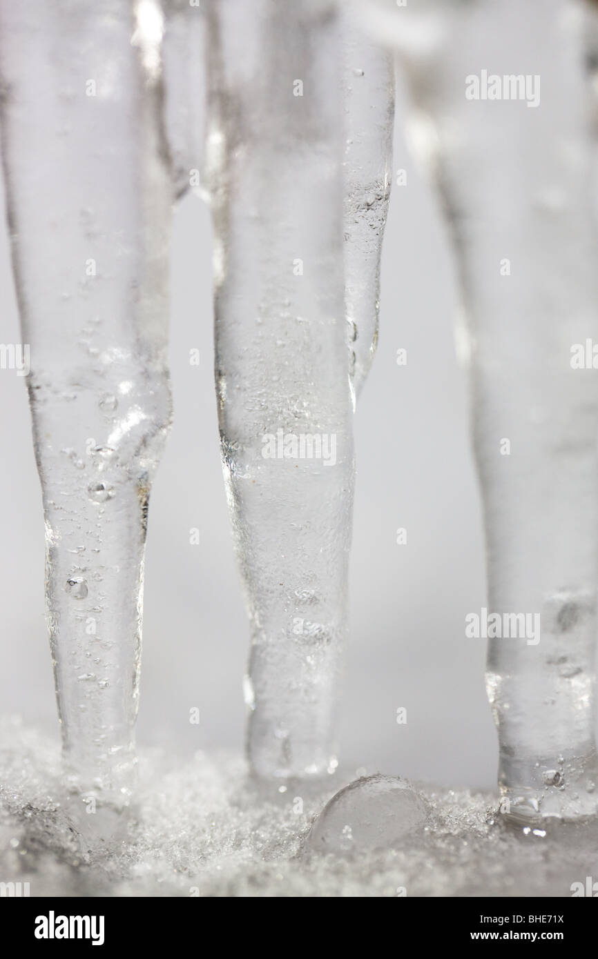 thick icicles of a waterfall Stock Photo - Alamy
