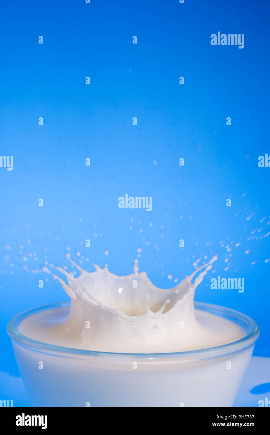 Splash of fresh cold white milk background Stock Photo - Alamy