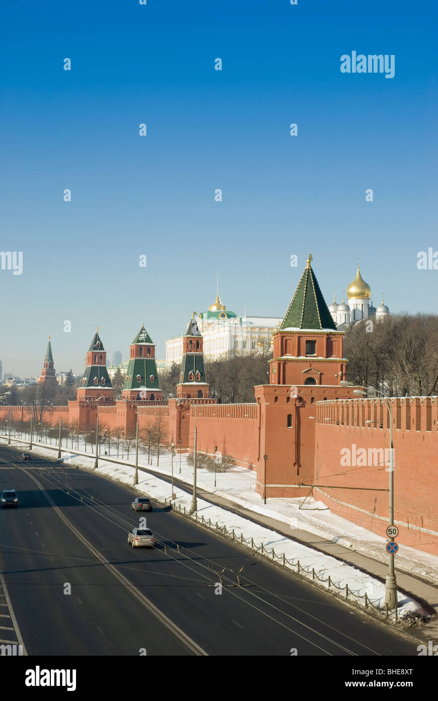 Kremlin wall and Kremlin towers Stock Photo - Alamy