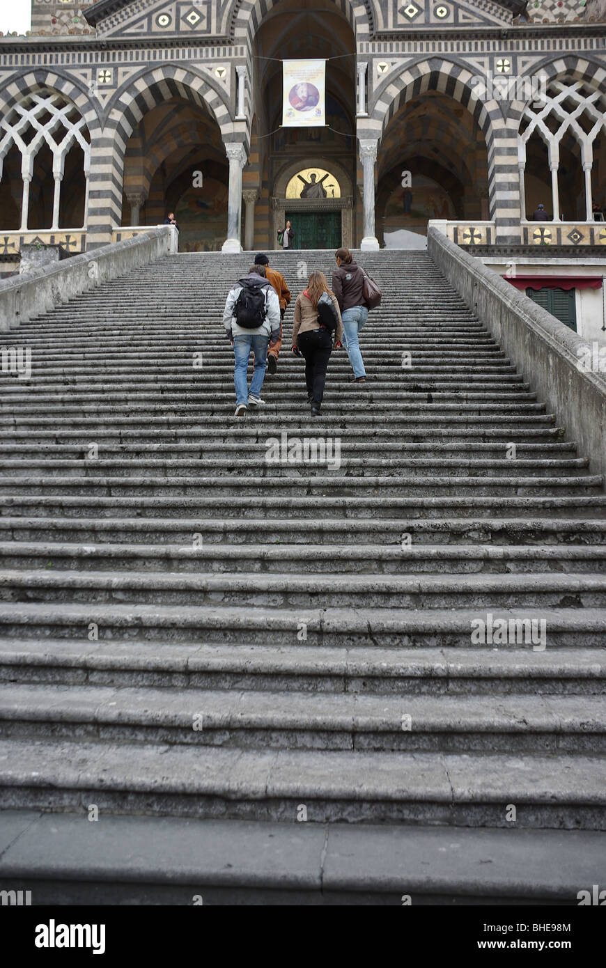 Amalfi cathedral steps tourists hi-res stock photography and images - Alamy
