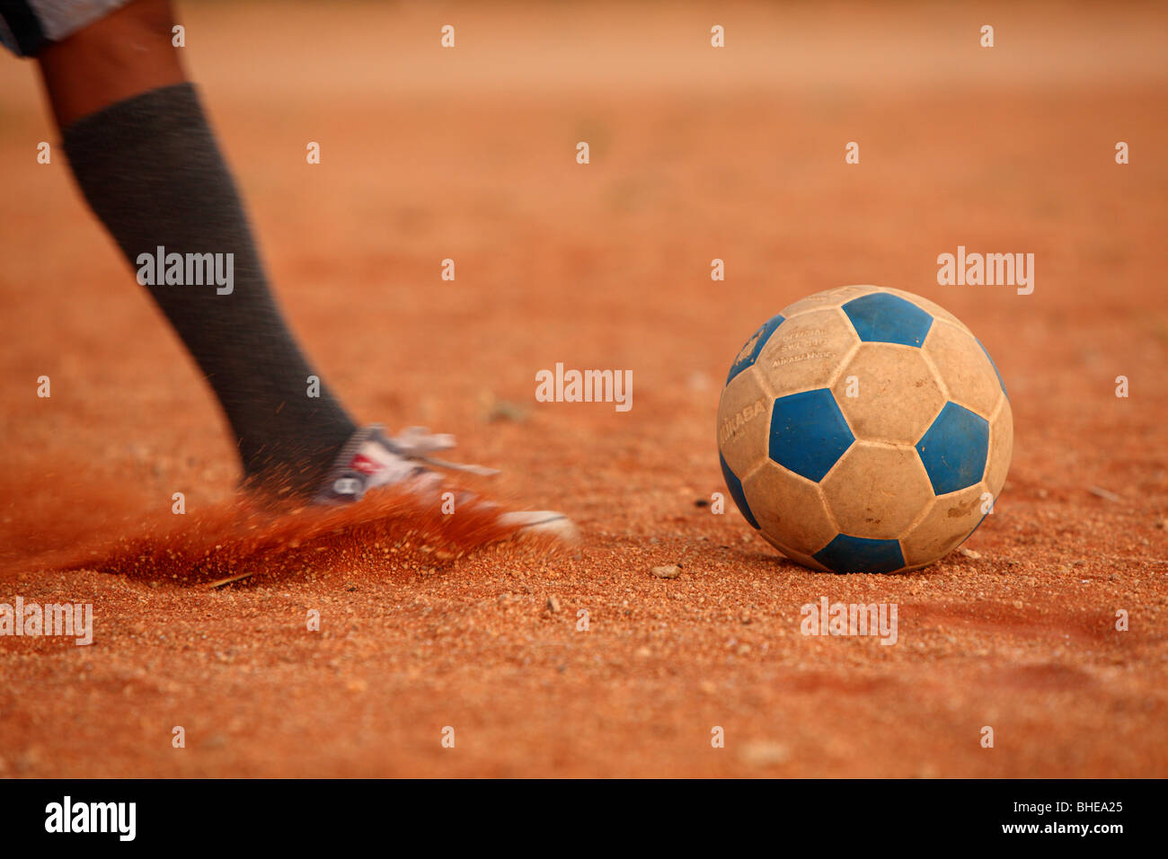 Football feet foot ball red hi-res stock photography and images - Alamy
