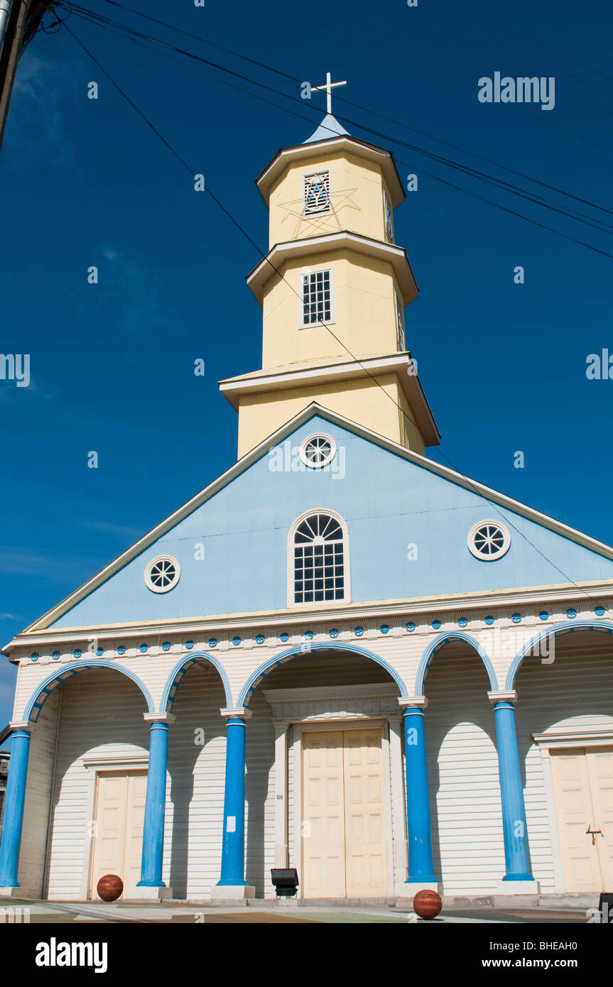Traditional Chiloen Church in Chonchi, Chiloe Stock Photo - Alamy