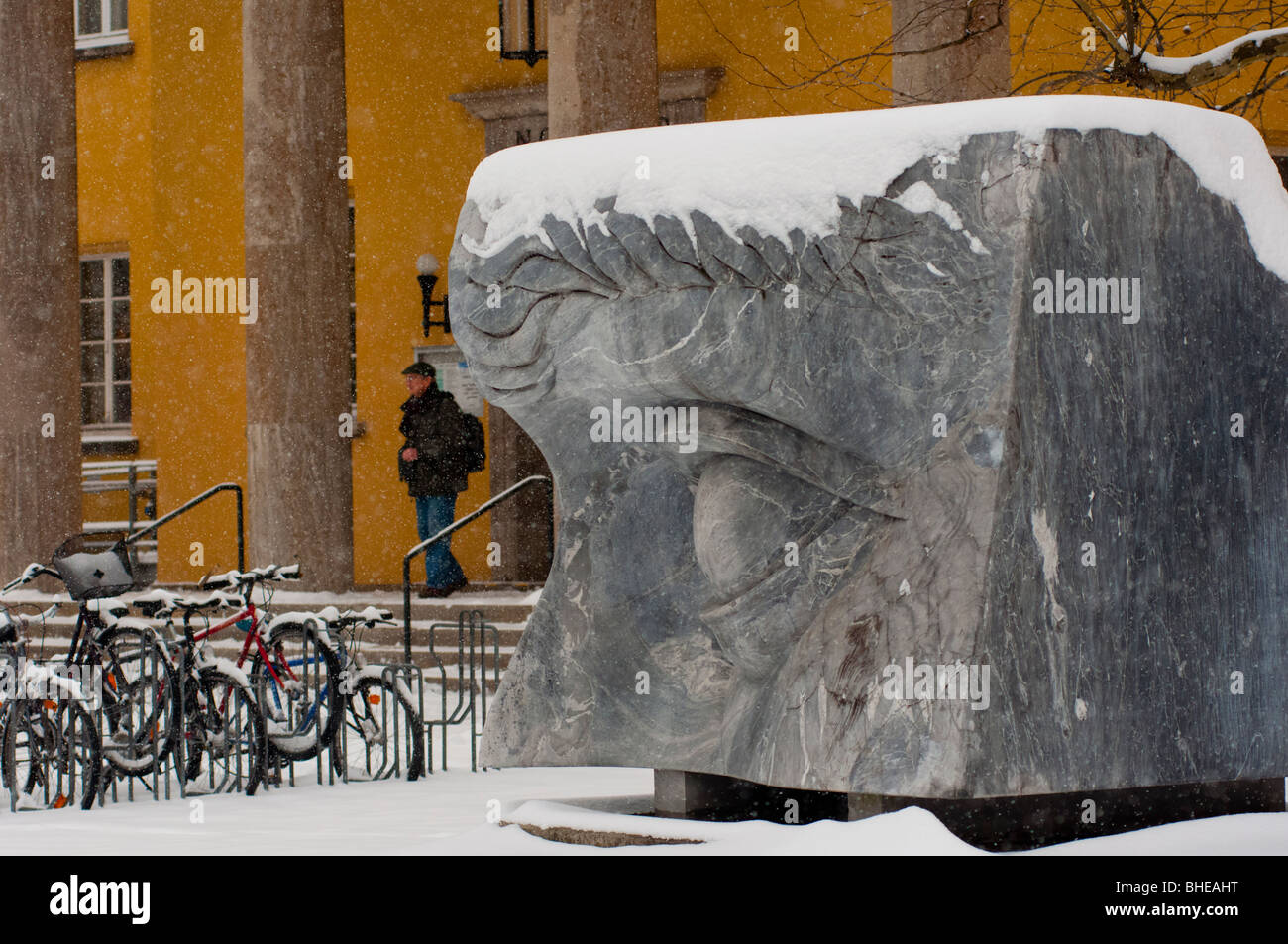Nordbad in Munich under heavy snow Stock Photo - Alamy