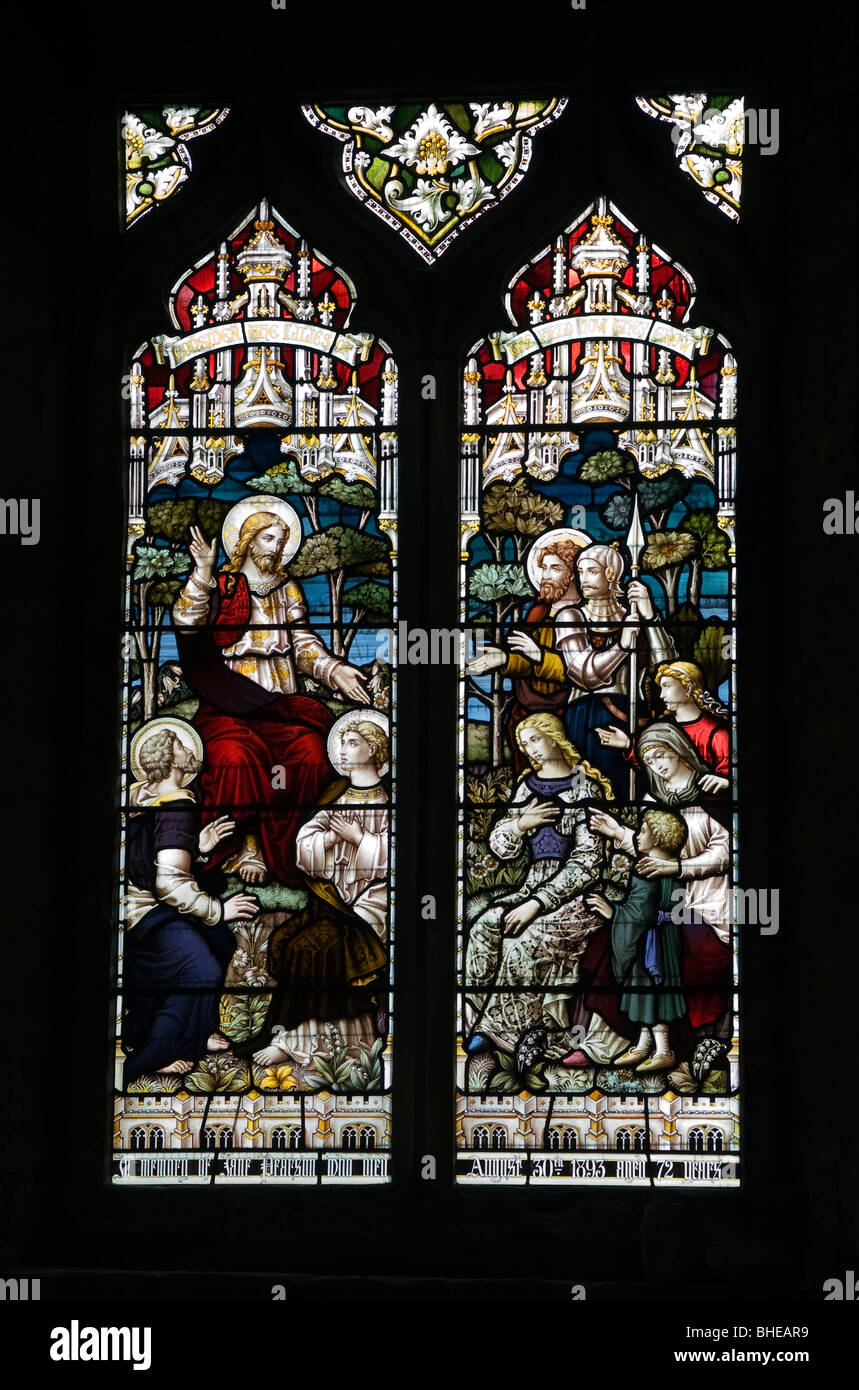 Stained glass window in Church at Sheriff Hutton N.Yorkshire UK. Feb ...