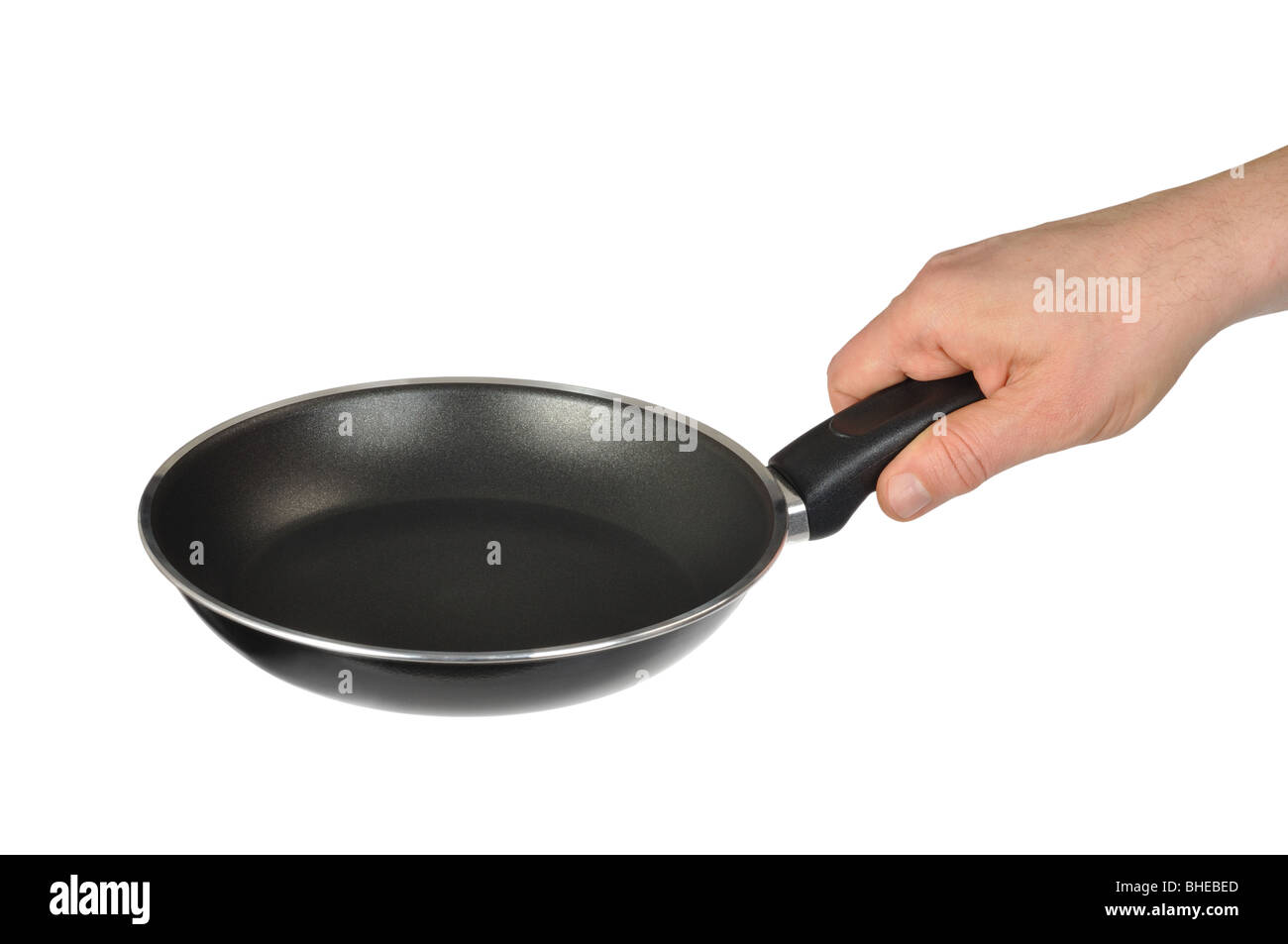 Hand with Pan Stock Photo - Alamy