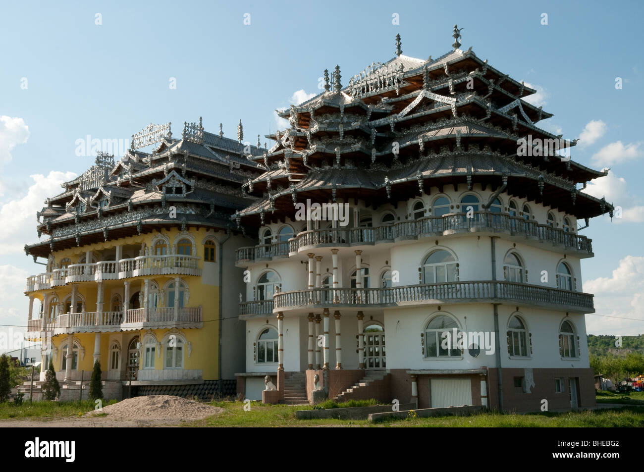 Roma Gypsy King House Campia Turzii Romania Eastern Europe Stock Photo ...