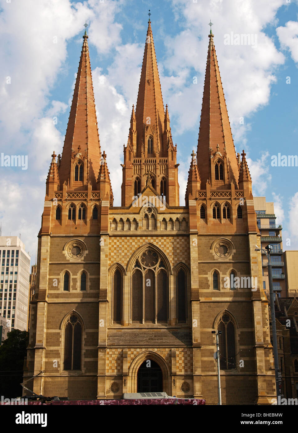 SPIRES OF ST PAULS CATHEDRAL MELBOURNE VICTORIA AUSTRALIA Stock Photo ...