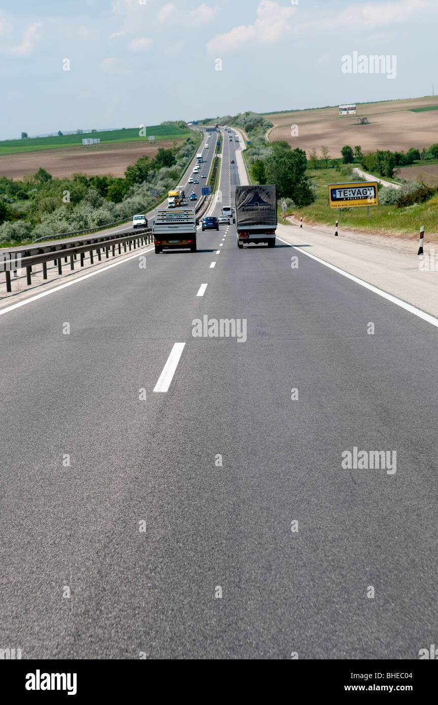 Main E60 road to Budapest Hungary Eastern Europe Stock Photo - Alamy