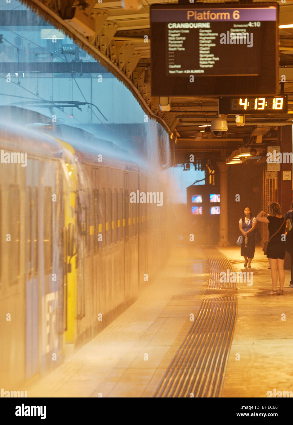 Wet railway station platform train hi-res stock photography and images ...