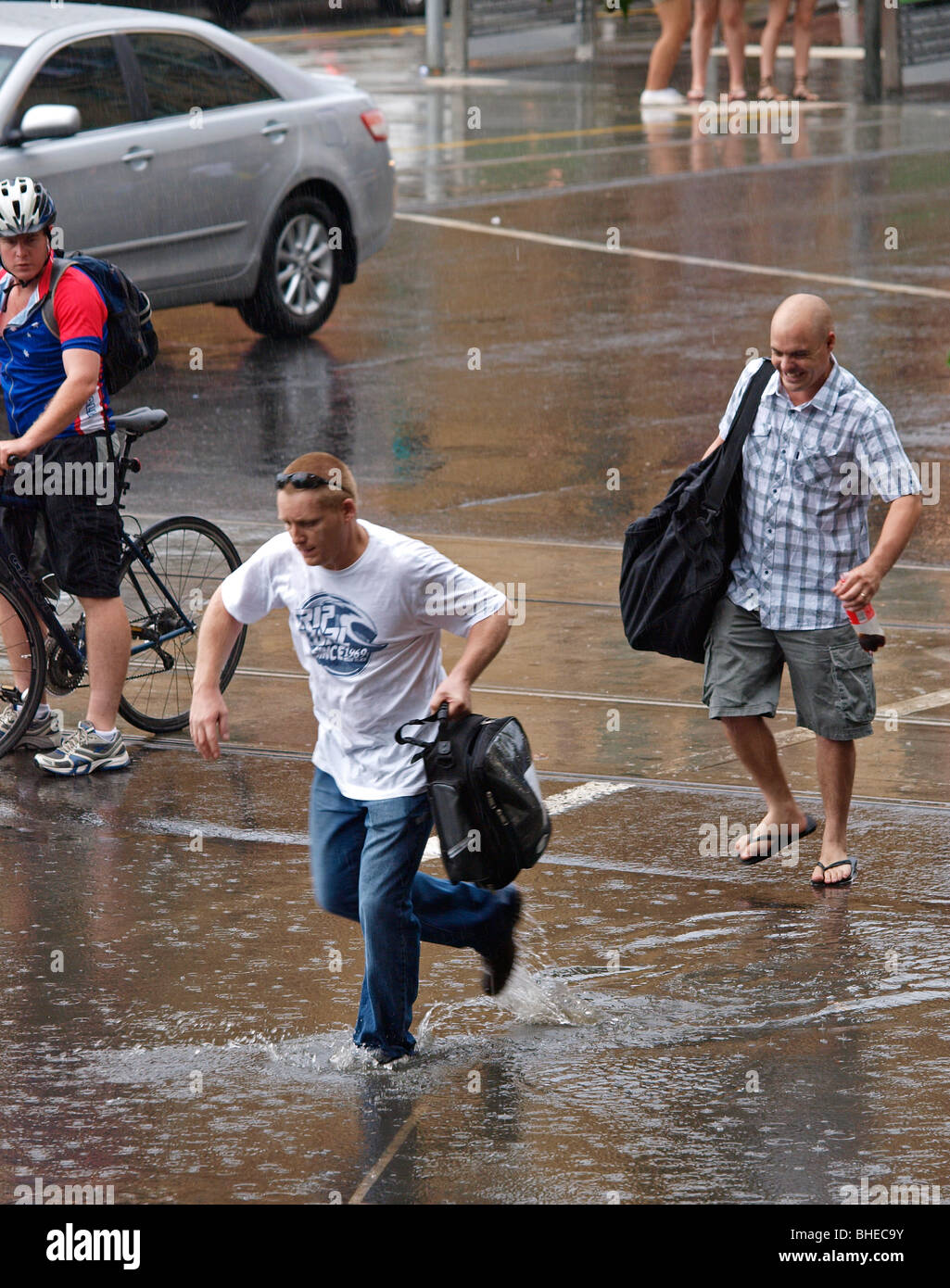 Through large puddle flooding road hi-res stock photography and images ...