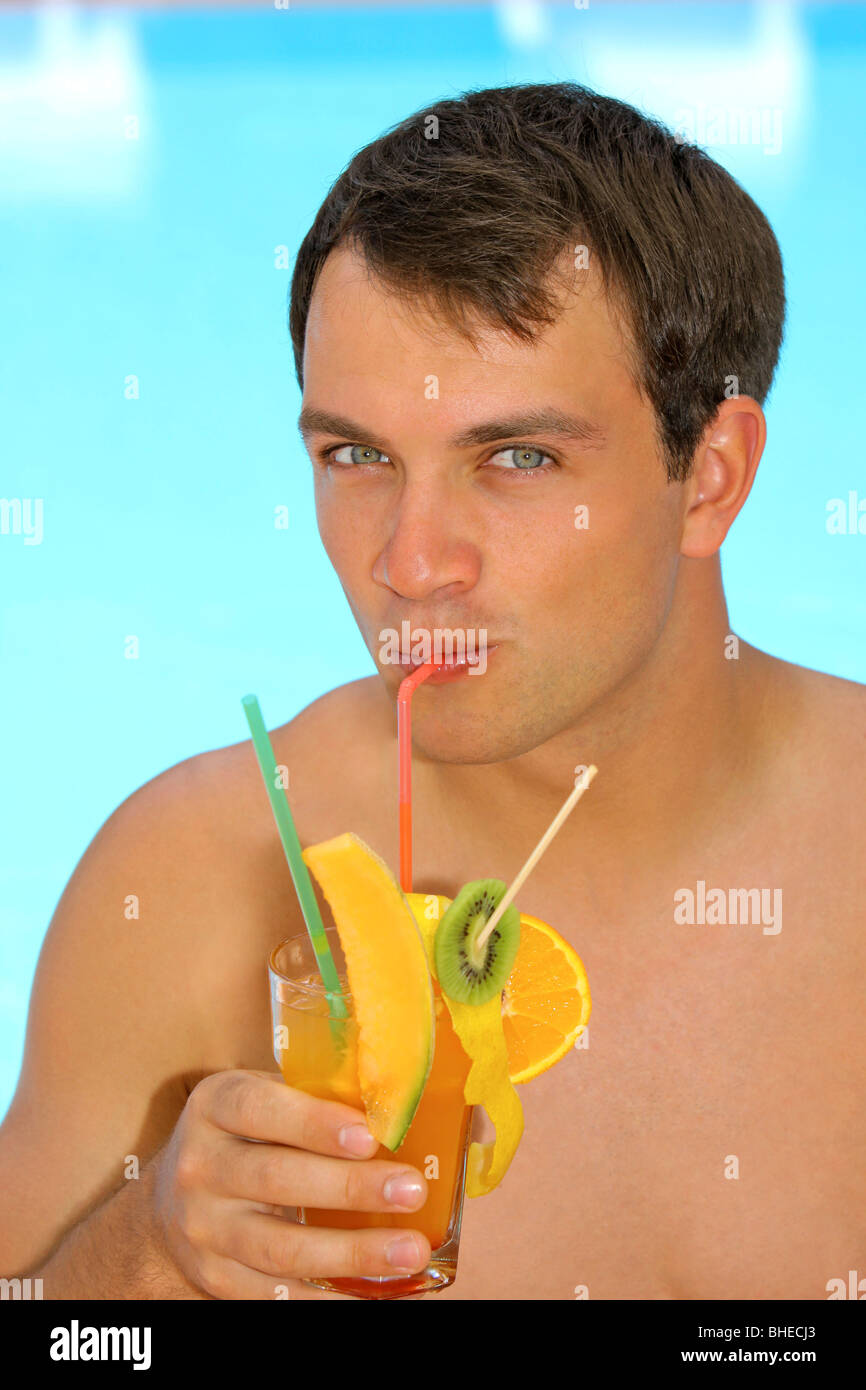 Man enjoying a soft drink hi-res stock photography and images - Alamy