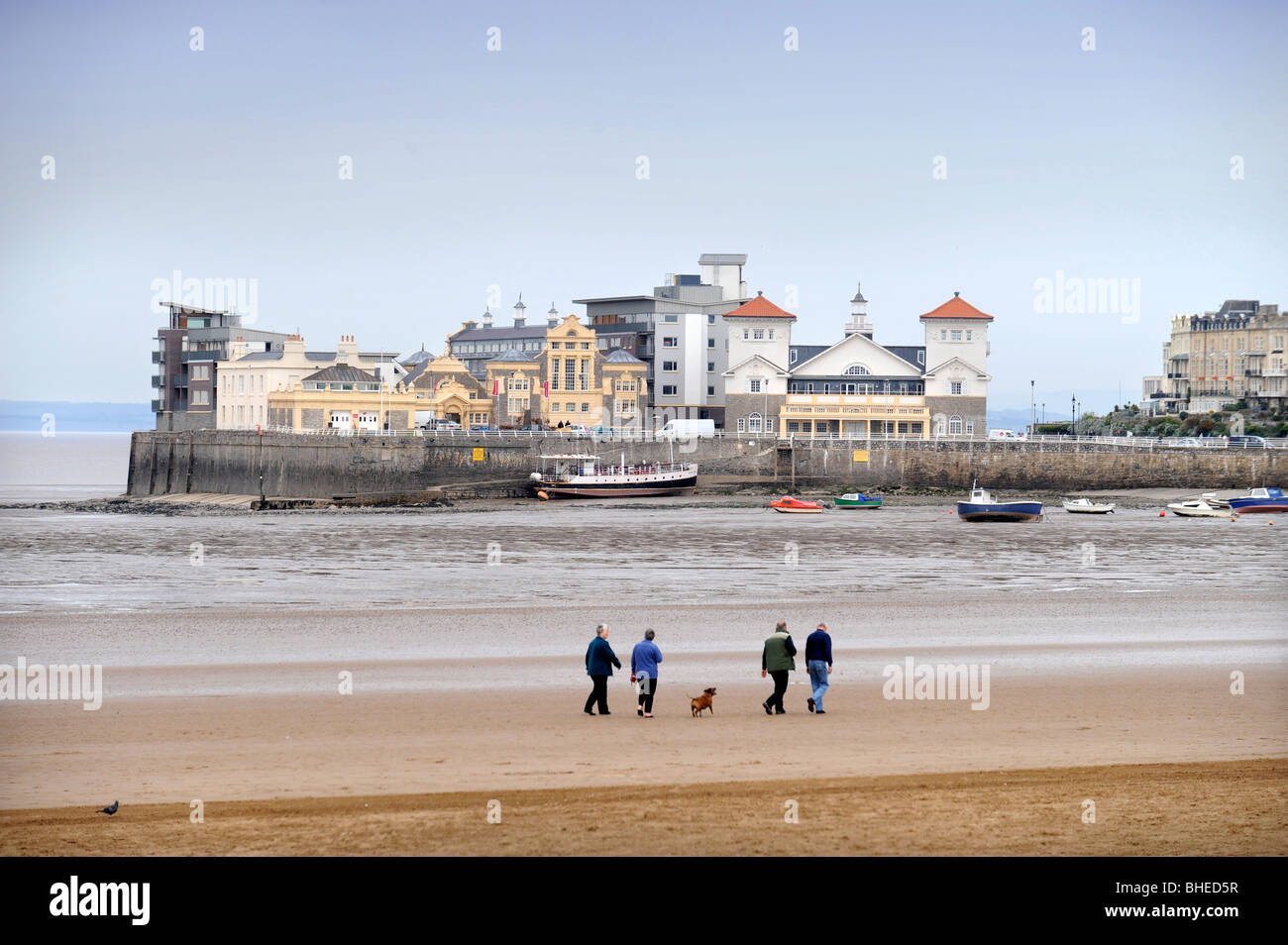 General view of the beach at Weston-Super-Mare with the redeveloped ...