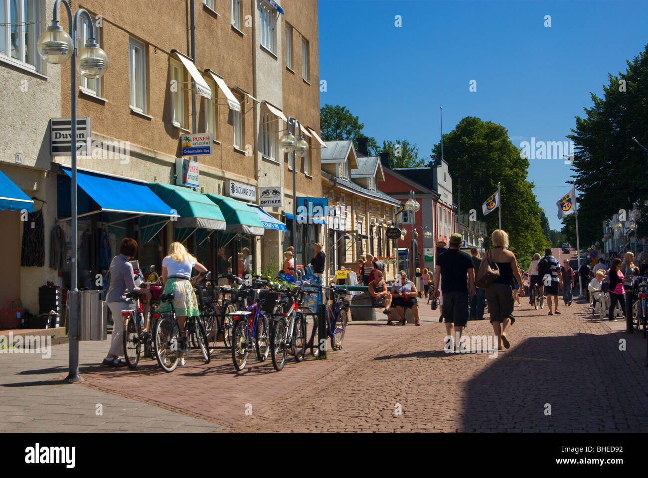 Torggatan - the main shopping street of Mariehamn Stock Photo - Alamy