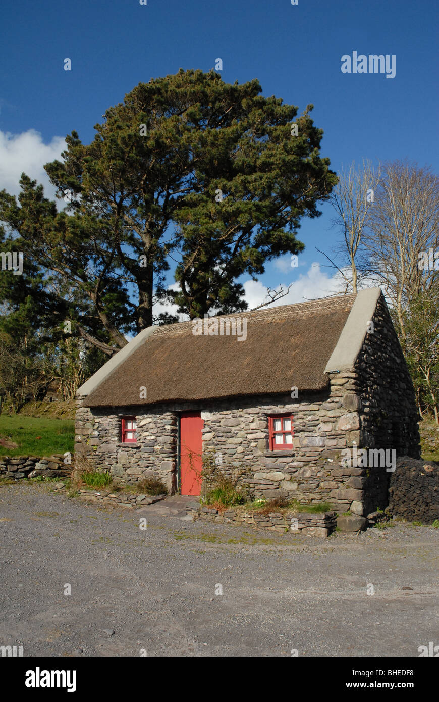 Traditional Irish Stone Cottage Thatched High Resolution Stock ...