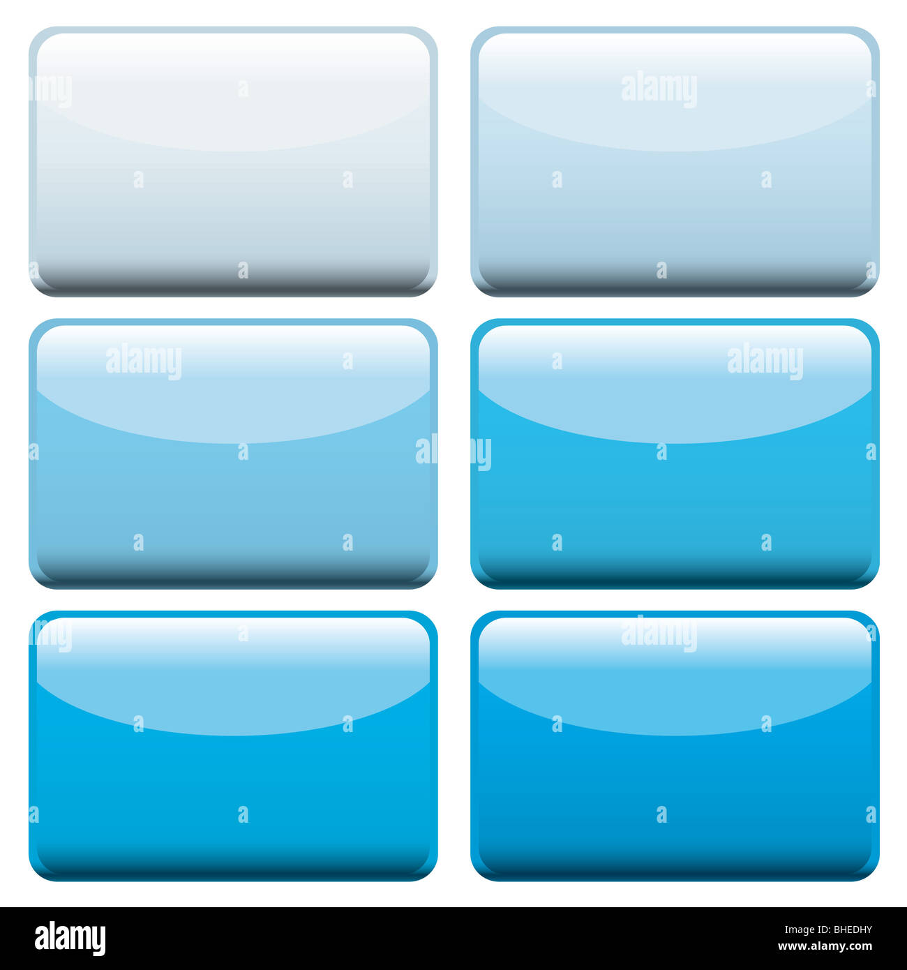 Collection of six lozenge shaped web buttons with blue hues Stock Photo ...